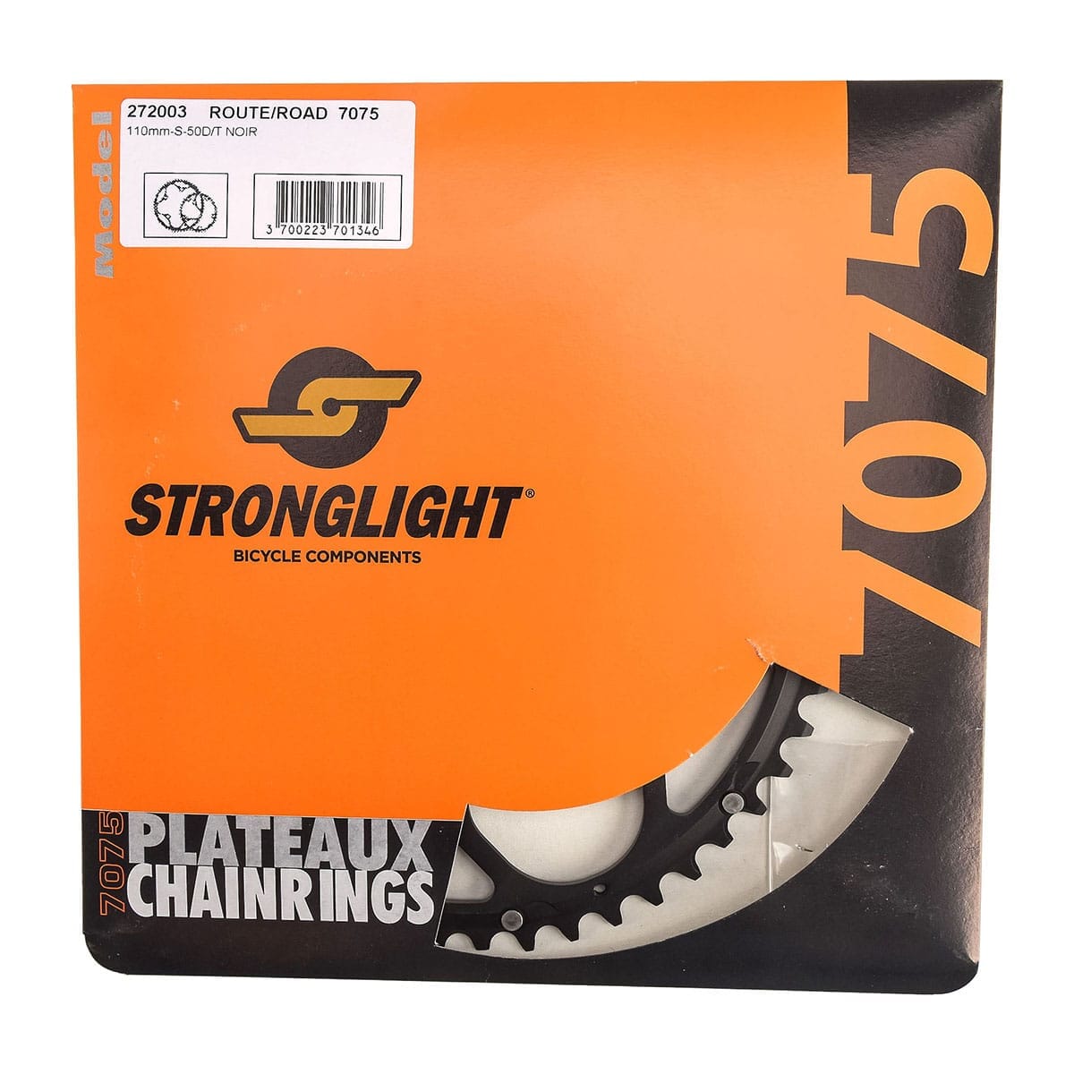 Plateau Extérieur 9/10V STRONGLIGHT ALU 7075 Type S 110 mm Noir – Probikeshop