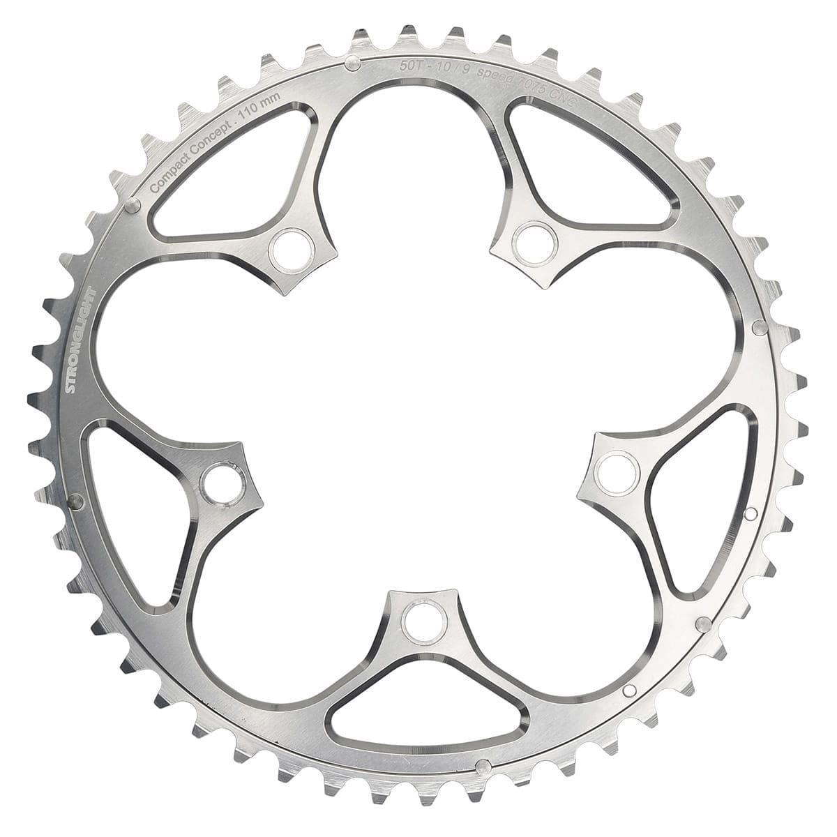 Plateau Extérieur 9/10V STRONGLIGHT ALU 7075 Type S 110 mm Argent – Probikeshop