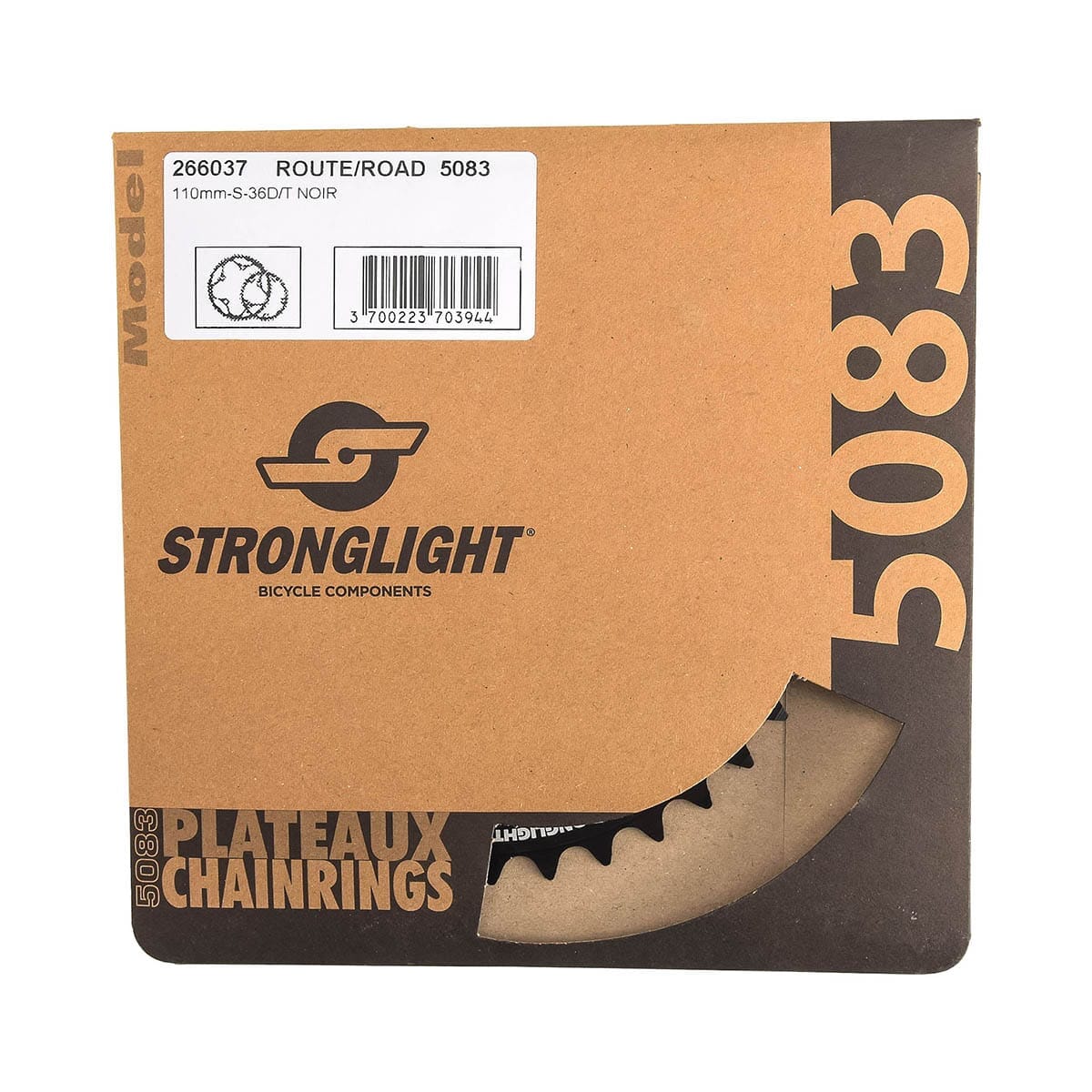 Plateau Intérieur 9/10V STRONGLIGHT ALU 5083 Type S 110mm Noir ...