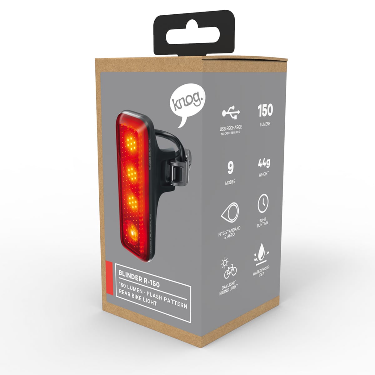 Éclairage Arrière KNOG BLINDER REAR 150 - Noir – Probikeshop