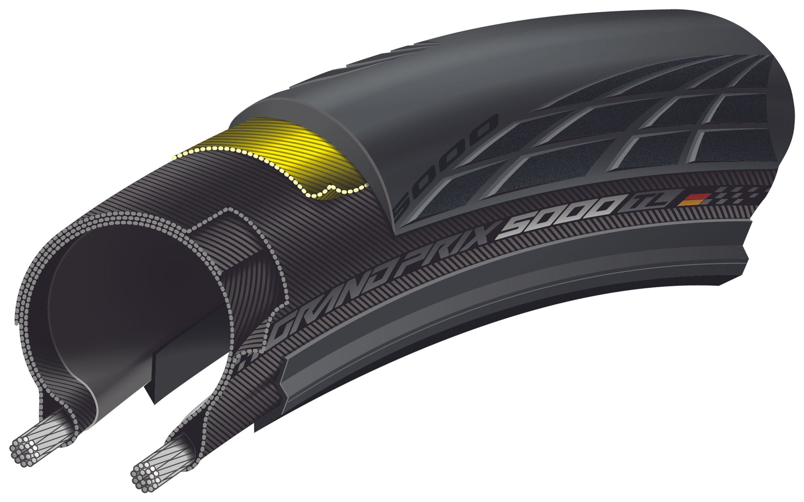 Pneu CONTINENTAL GRAND PRIX 5000 S TR 700c Tubeless Ready Noir ...